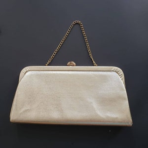 GOLD EVENING PURSE, Vintage Metallic Gold Party Purse, vintage Gold ...
