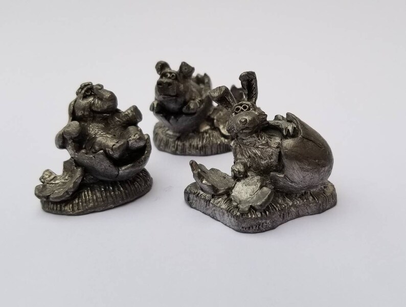 Michael Ricker Pewter Set of Figurines Hatching From Egg Figurine ...