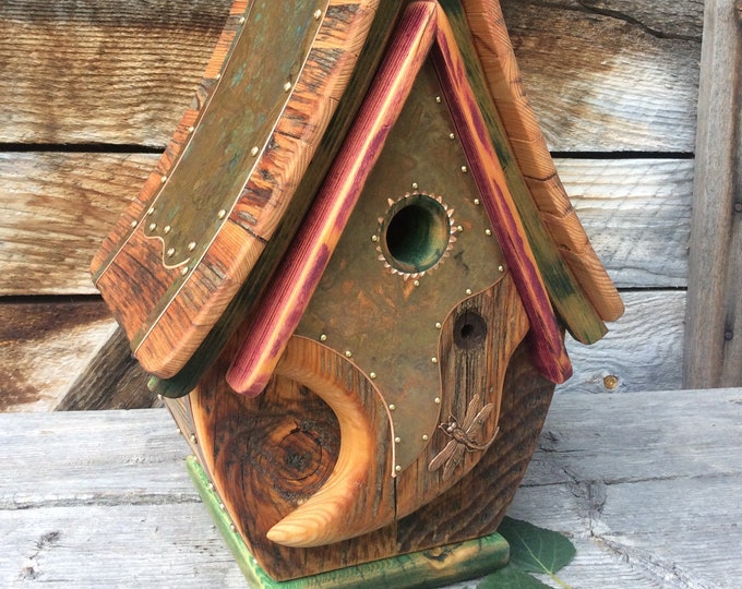 Wren Box Birdhouse Birdfeeder Wren Box Reclaimed Recycled Gift ...