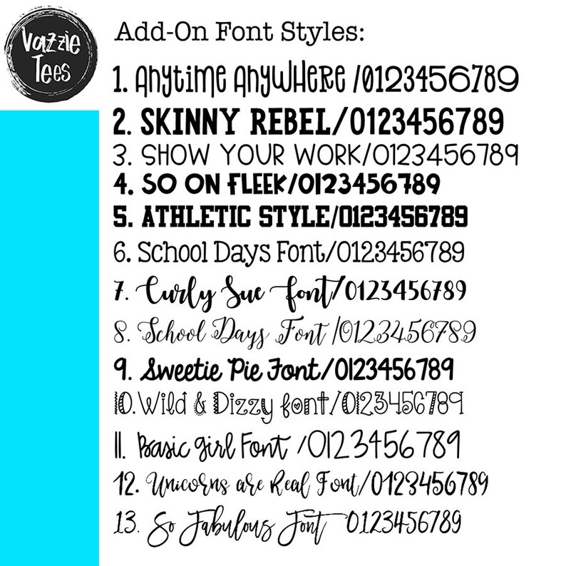 Add On Lettering additional lettering to the back of any tee | Etsy