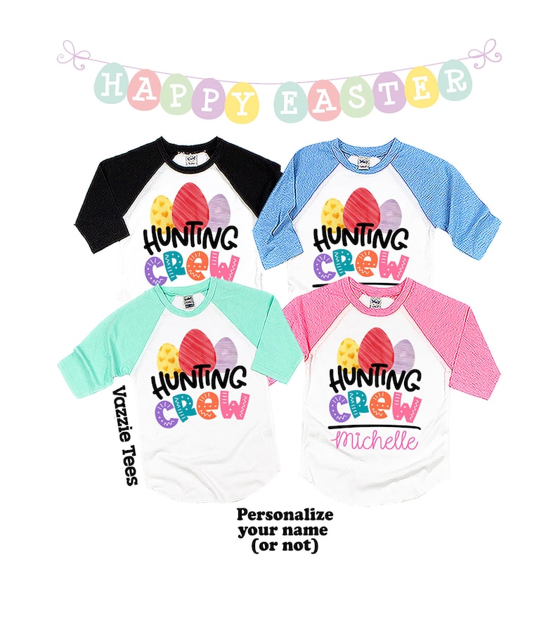 Easter Egg Hunting Crew - Personalized - Unisex Kids' Shirts - Easter ...