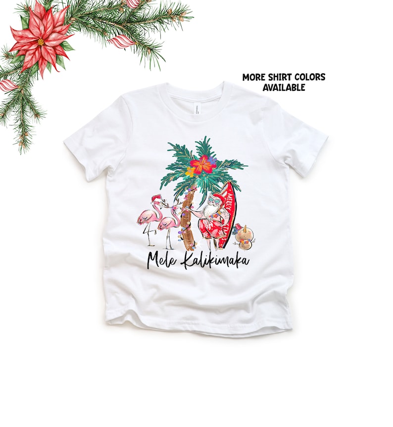 Mele Kalikimaka Kids Shirt: Aloha Christmas Flamingo Tee - Etsy