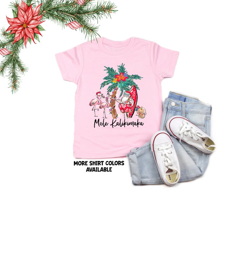 Mele Kalikimaka Kids Shirt: Aloha Christmas Flamingo Tee - Etsy