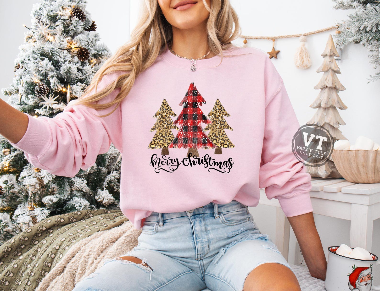 Merry Christmas Leopard Print Sweatshirt - Unisex Adult Sweatshirts ...