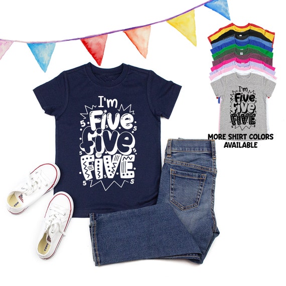 I Am FIVE Birthday Shirt 5 Year Old Fifth Birthday Shirt - Etsy