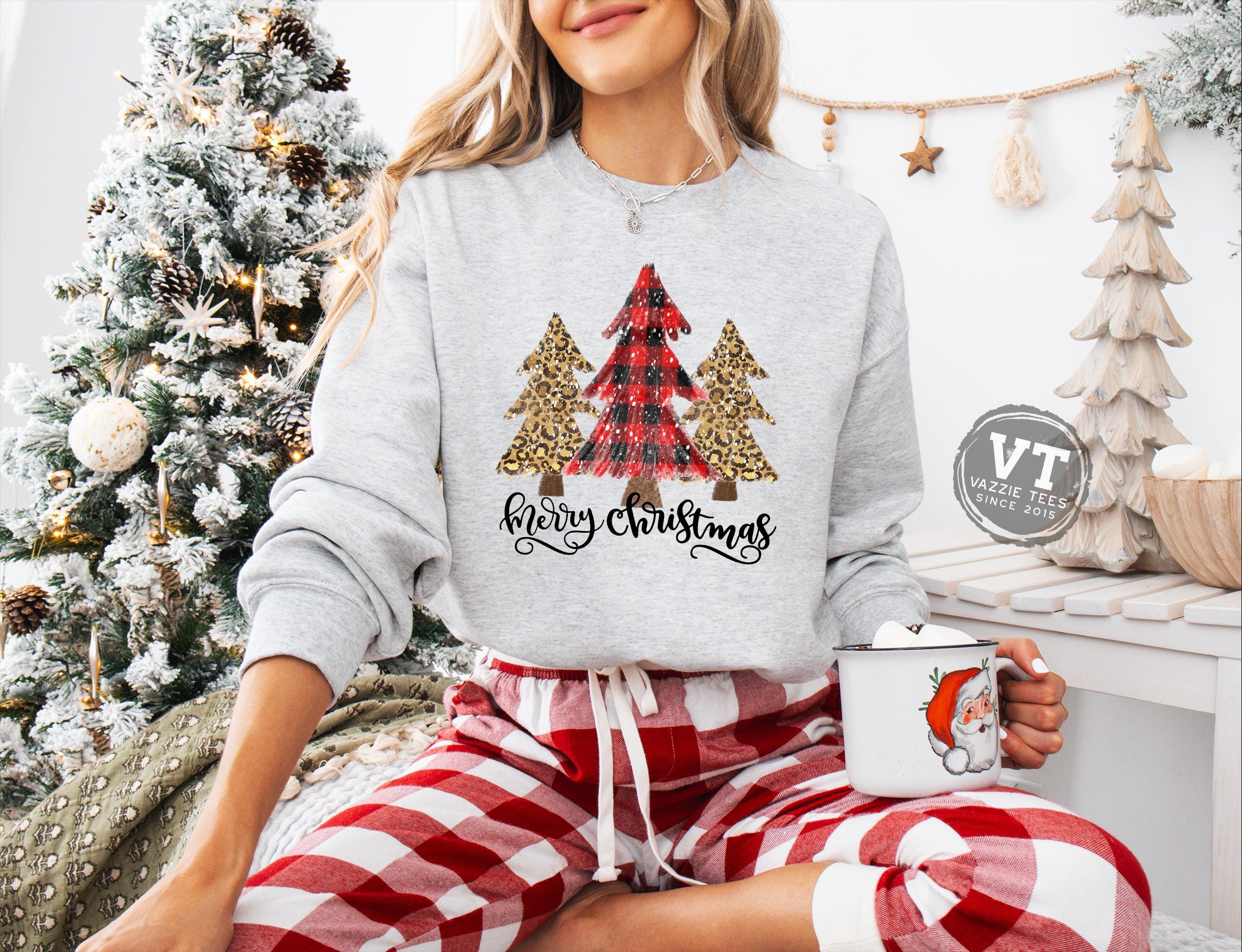 Merry Christmas Leopard Print Sweatshirt - Unisex Adult Sweatshirts ...