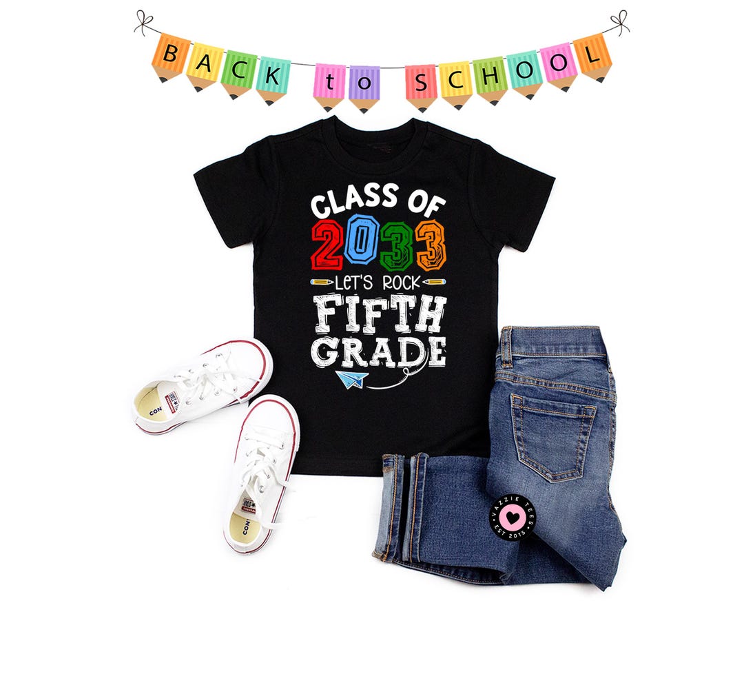 Personalized Class of 2033 5th Grade Shirt: Custom Kids' Name - Etsy