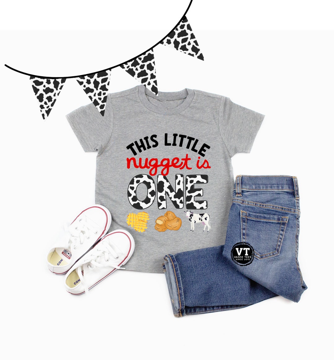 This Little Nugget is ONE Kids Shirt - Chicken Nugget Theme Birthday ...
