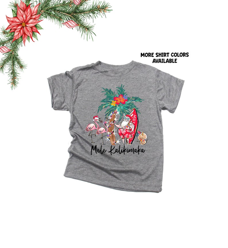 Mele Kalikimaka Kids Shirt: Aloha Christmas Flamingo Tee - Etsy