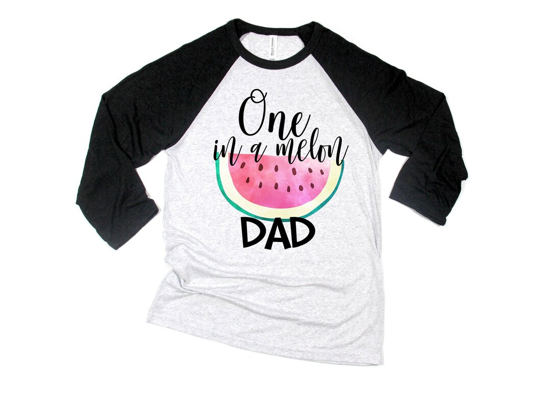 One in a Melon Dad Raglan Shirt - Watermelon Birthday Theme - Etsy