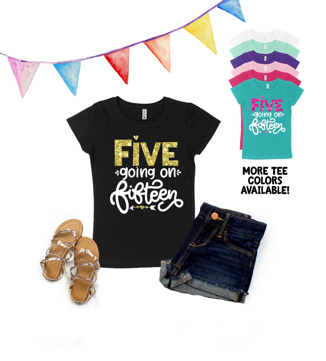 FIVE Going on 15 Birthday Shirt - FIFTH Birthday Shirt - Five Year Old ...