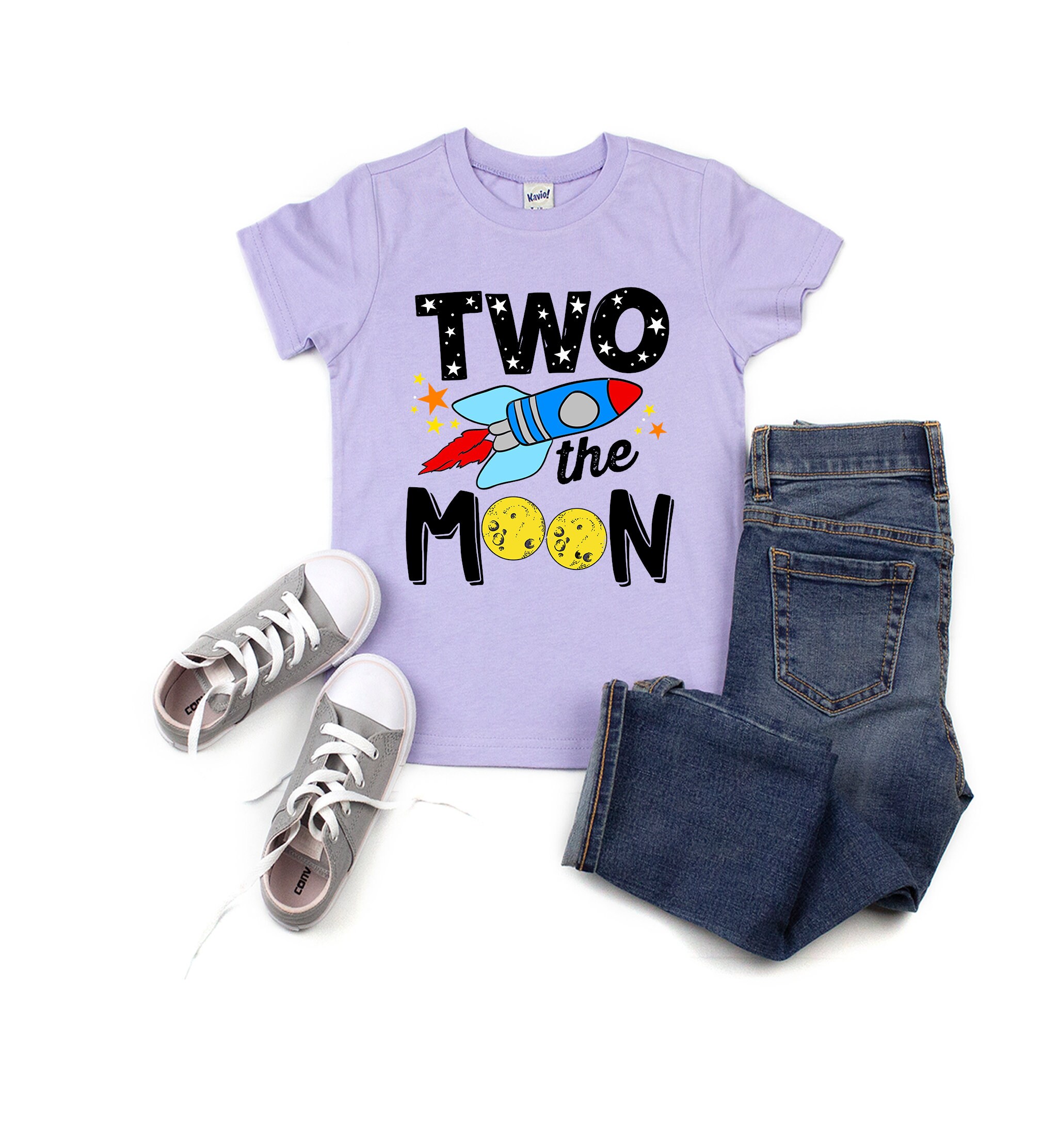 Two the Moon Birthday Shirt 2nd Birthday Shirt Space Theme - Etsy