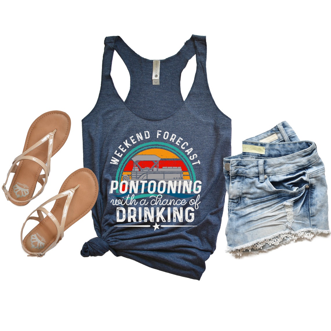 Weekend Forecast Boating Tank Tops - Pontooning and Drinking - Womens ...
