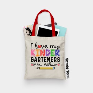 I Love My Kindergarteners Tote Bag Personalized Totes for - Etsy