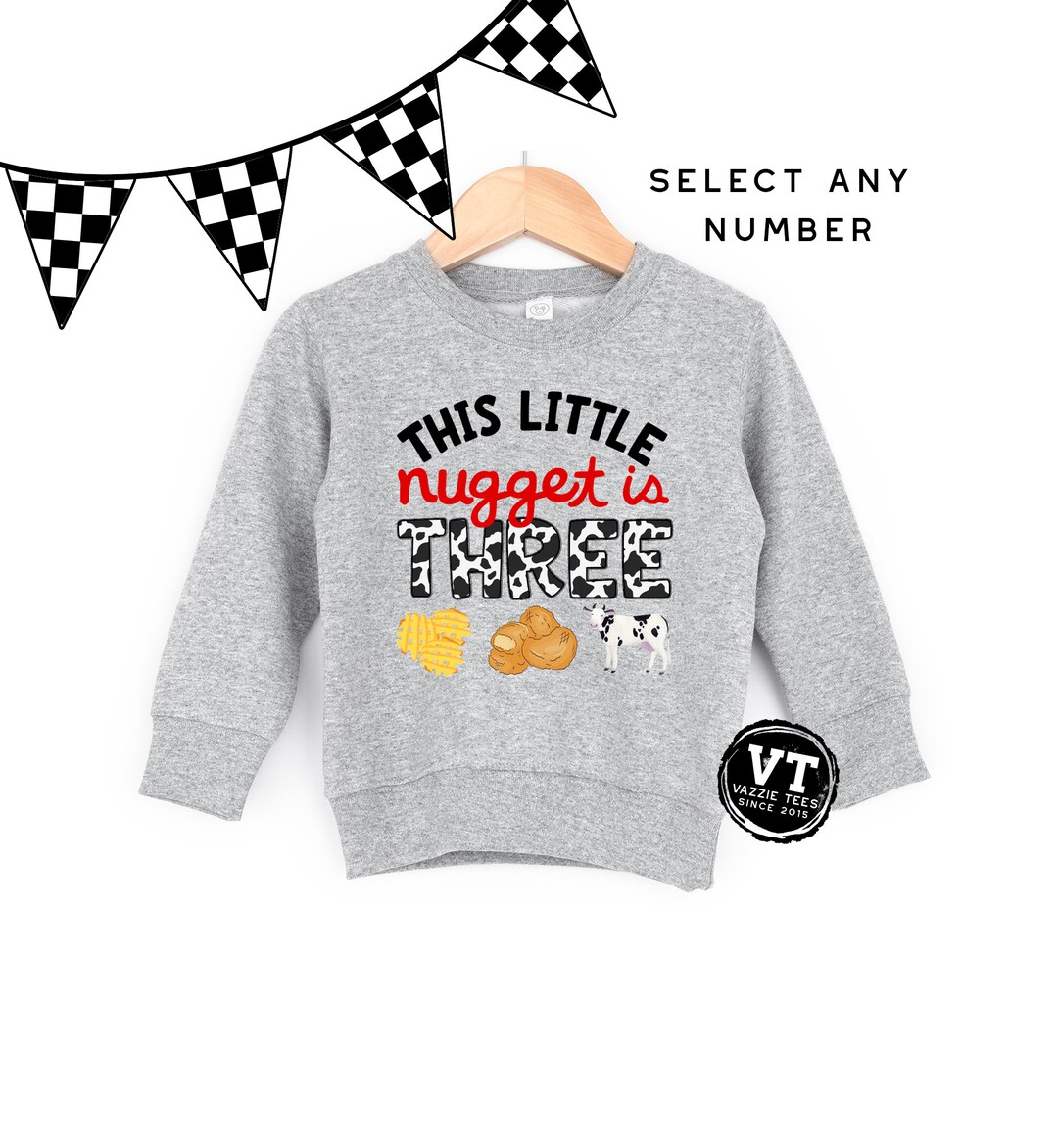 Chicken Nugget Birthday Sweatshirt - Any Number - Unisex - Etsy