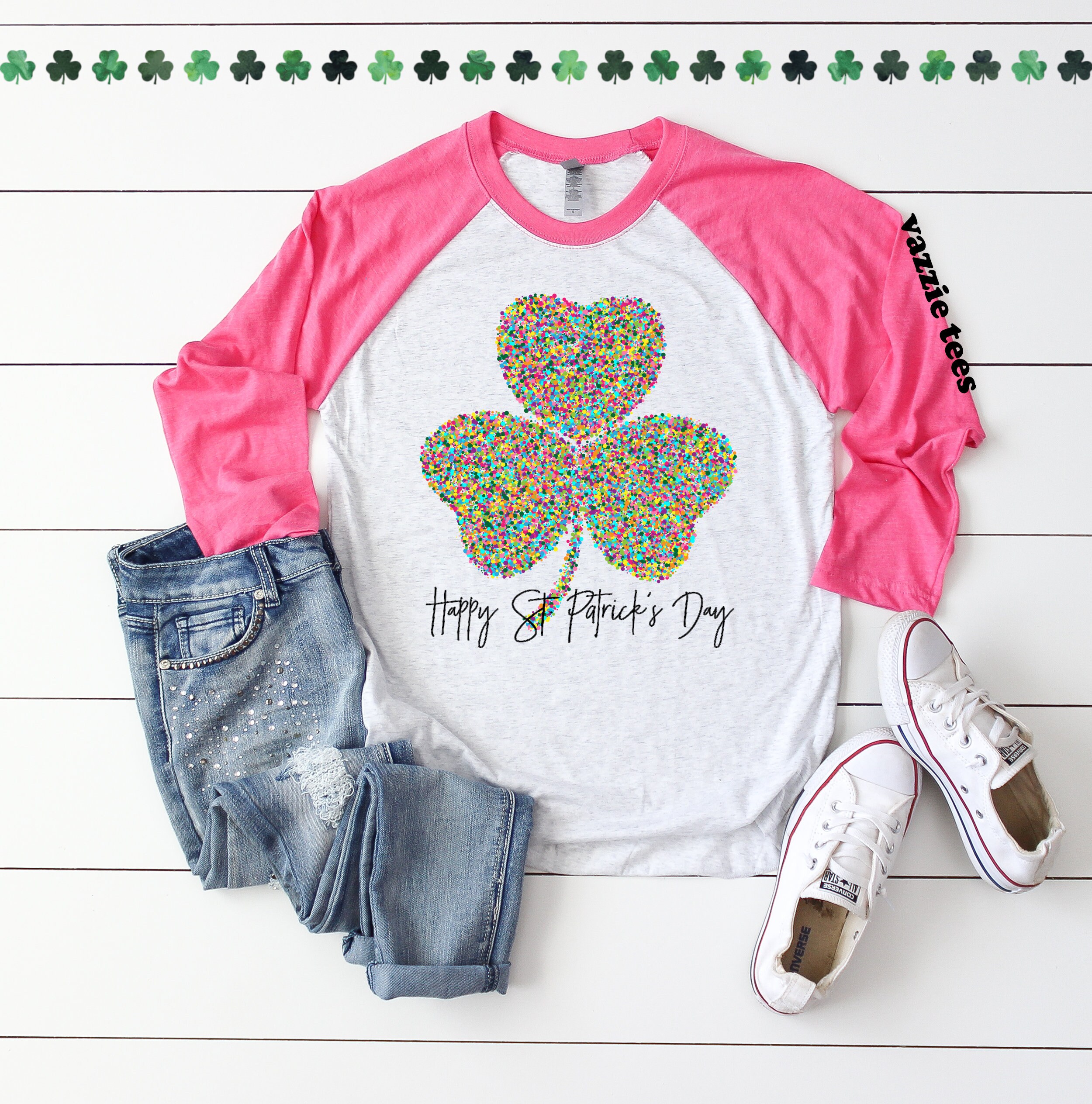 Colorful Clover Shirt Unisex Adult Shirts St. | Etsy