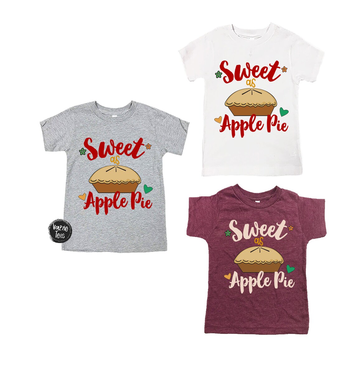 Sweet as Apple Pie Thanksgiving Kids Shirts Trendy - Etsy