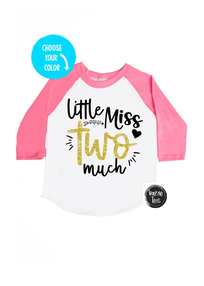 Little Miss Two Much Two Much Two Year Old TWO Toddler | Etsy