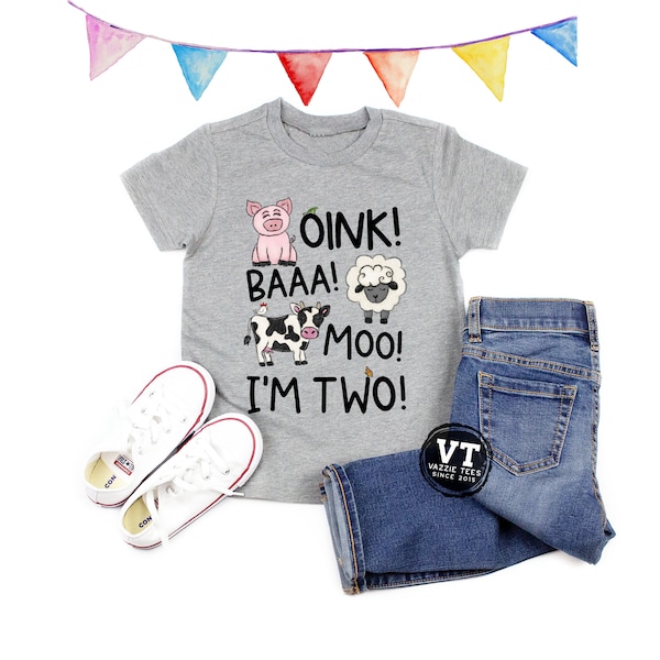 Oink Baa Moo I’m Two - Etsy