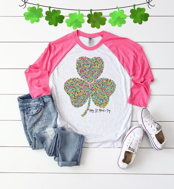 Colorful Clover Shirt Unisex Adult Shirts St. | Etsy