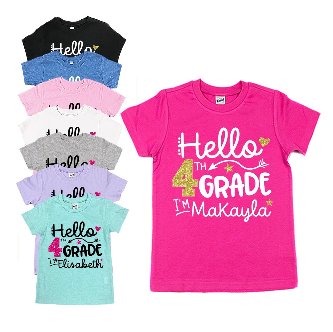 Hello 4th Grade Shirts Personalized Shirts Back to School Shirts First ...