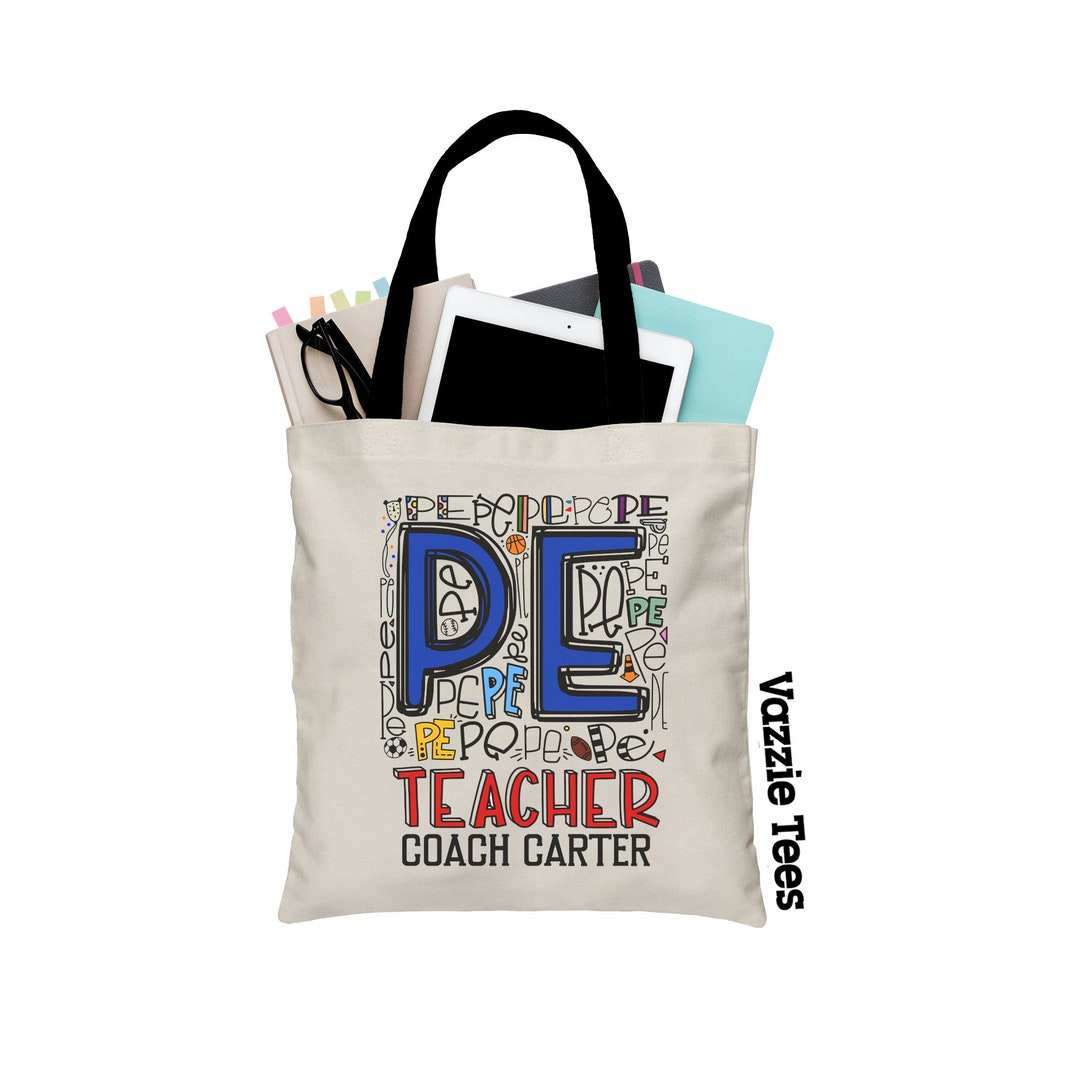 PE Teacher Tote Bag - Personalized Teacher Gift - Gym Coach Gift - PE ...