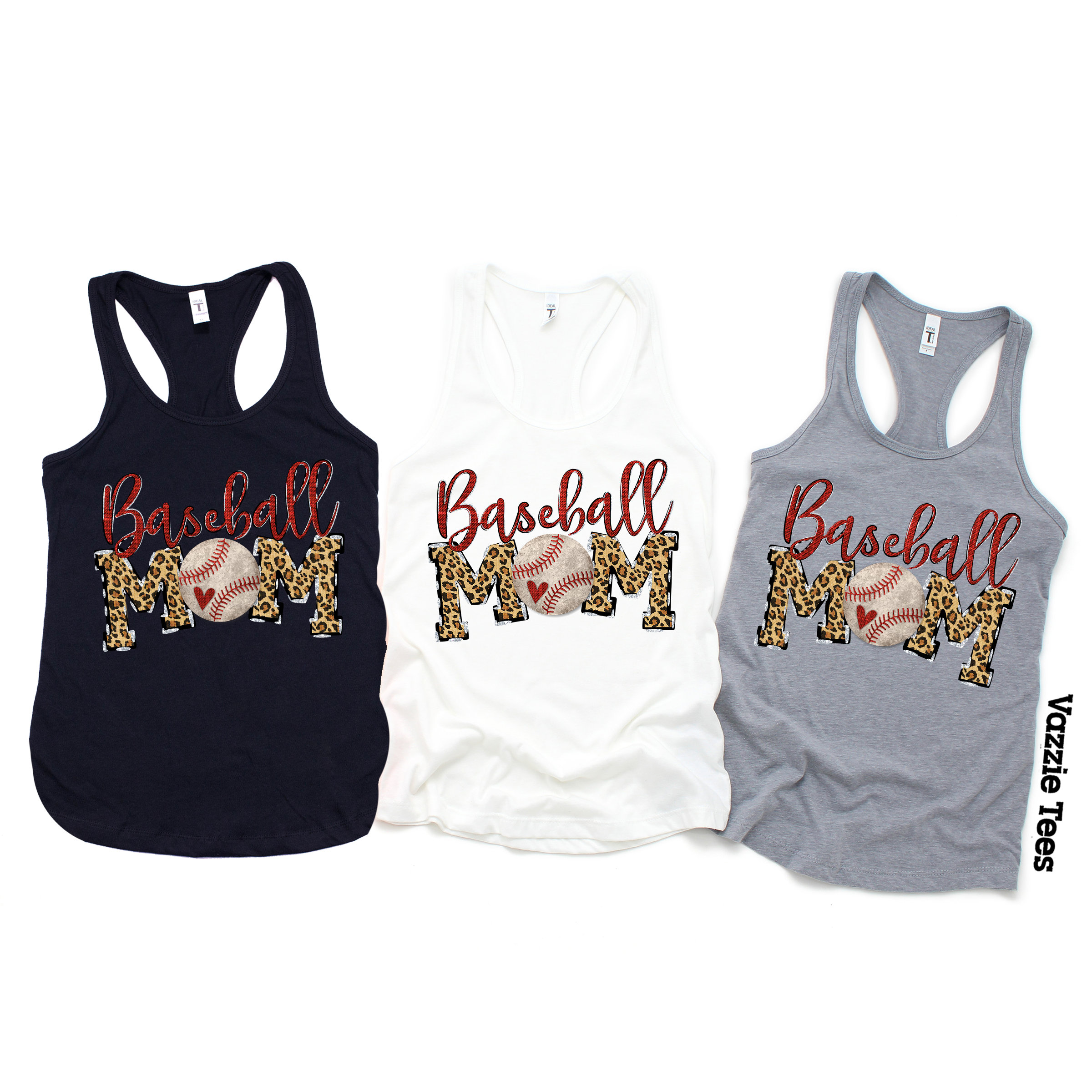 Personalized Baseball Mom Tank Top: Leopard Print Racerback - Etsy