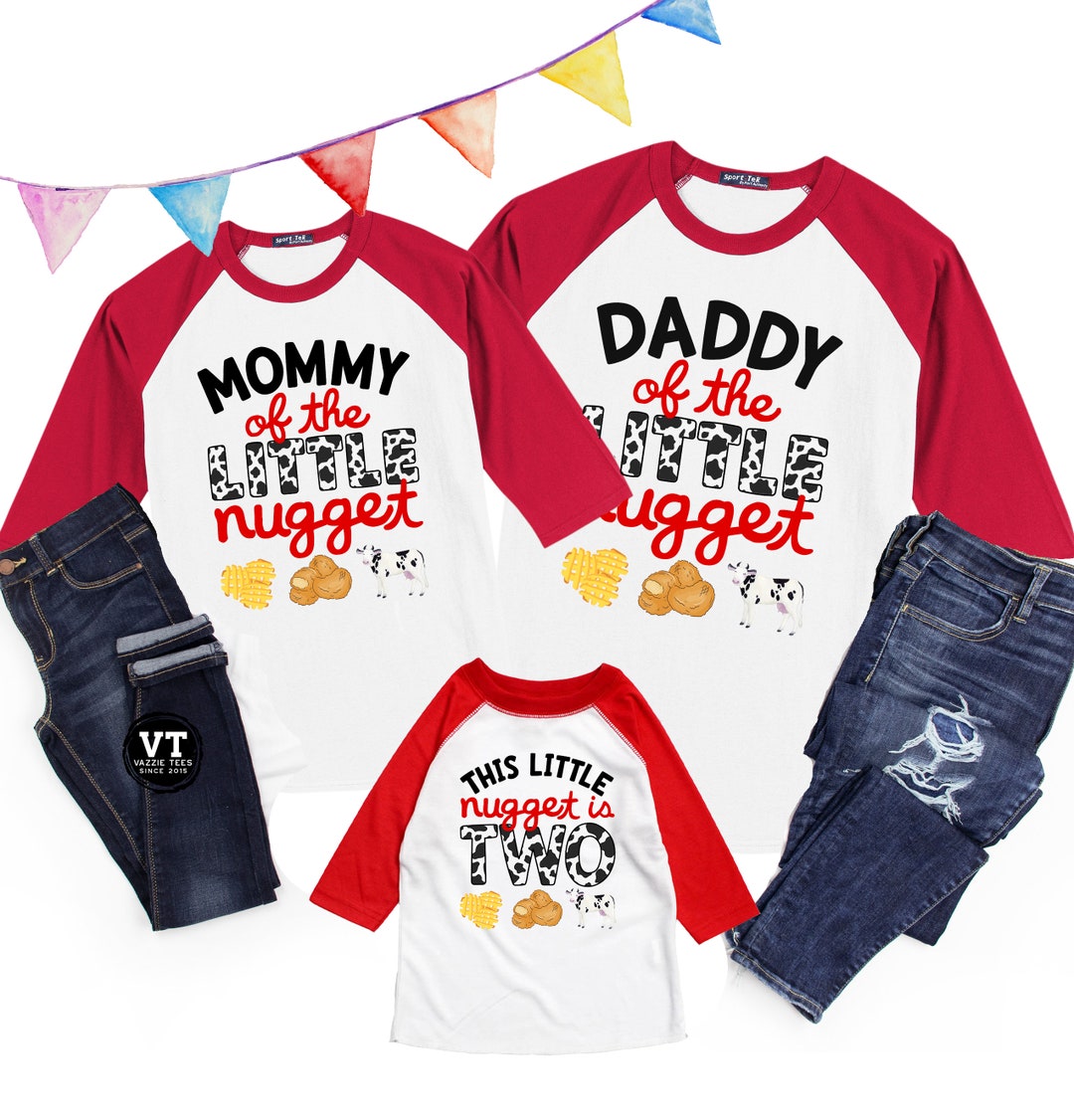 Family Nugget Shirts: Chicken Nugget Birthday Theme, Matching Raglan ...