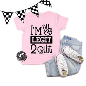 I'm Two Legit 2 Quit - Peace Sign - Unisex Kids Birthday Shirts - 2 ...