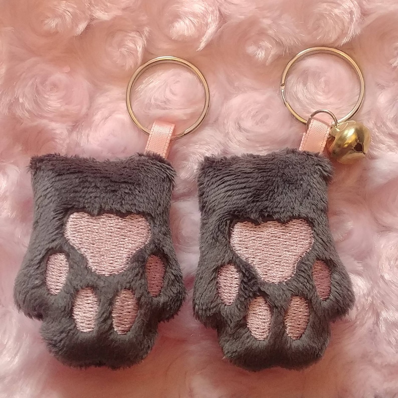 Cat Paw Key Chain Plush Toe Beans Keychain Cute Kitty | Etsy