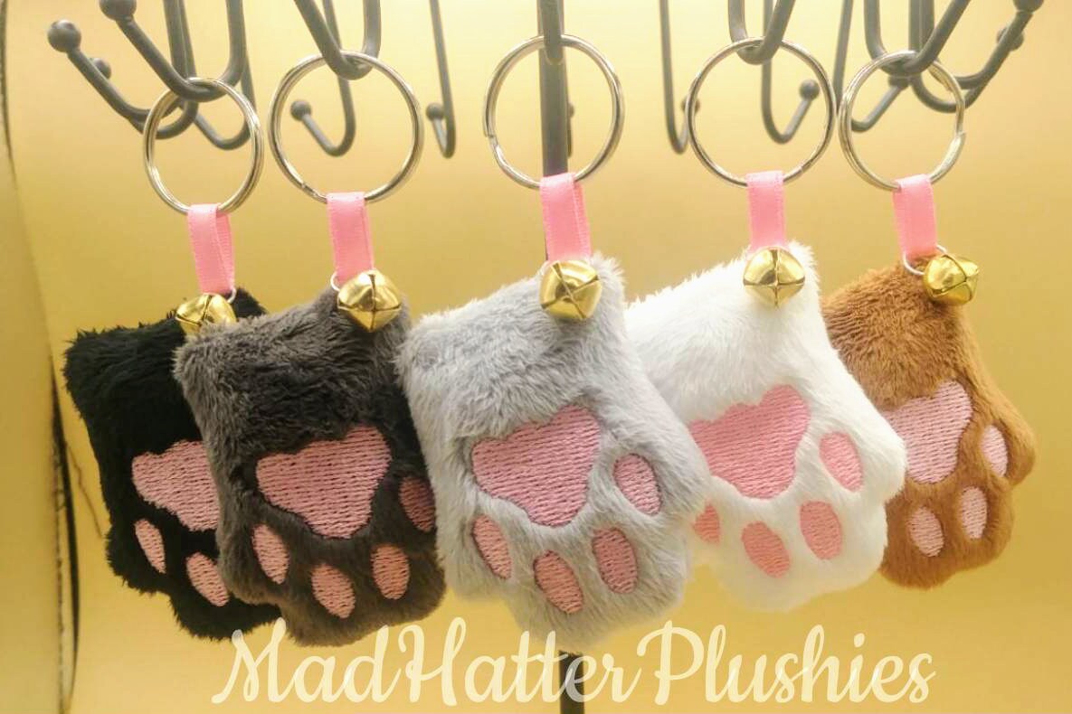Cat Paw Key Chain Plush Toe Beans Keychain Cute Kitty | Etsy