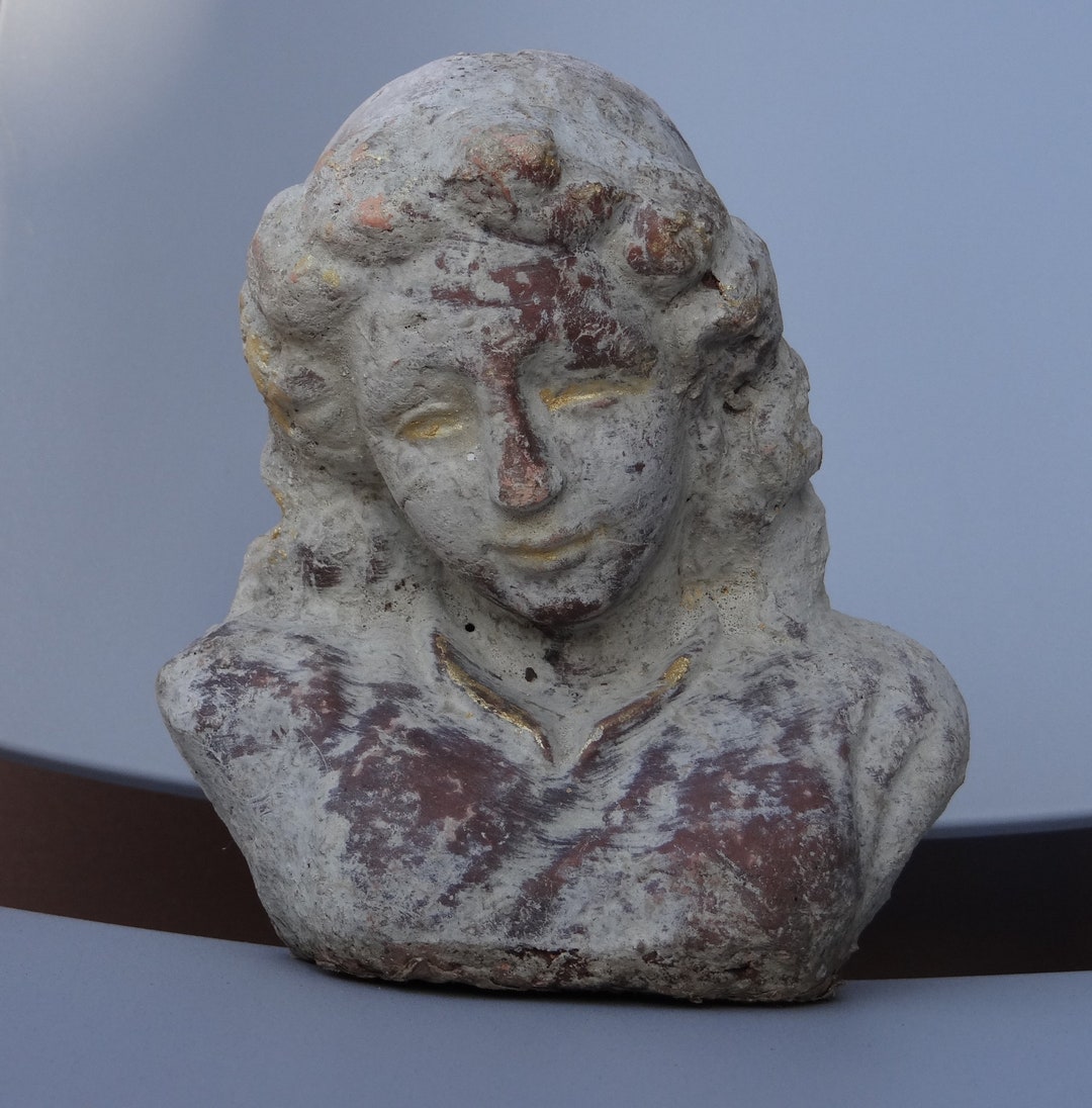 Female Pottery Bust, Young Girl in Bloom, Pottery of a Juvenile Figure ...