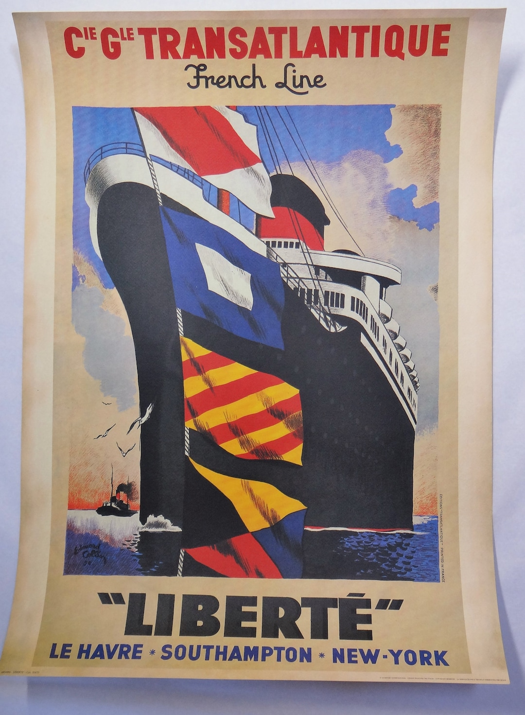 Vintage Poster of the Transatlantic Liner, SS Liberté, Poster Designer ...