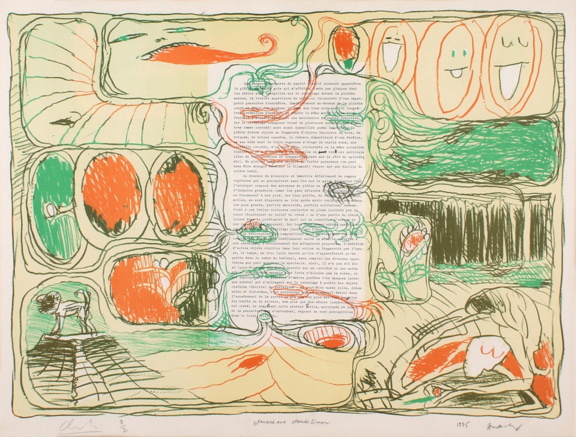 Pierre Alechinsky, Original Lithograph Signed and Numbered, Abstract ...