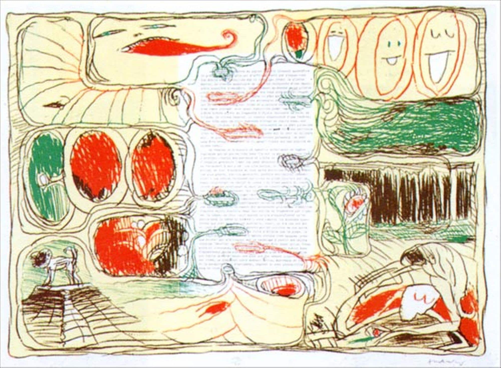 Pierre Alechinsky, Original Lithograph Signed and Numbered, Abstract ...