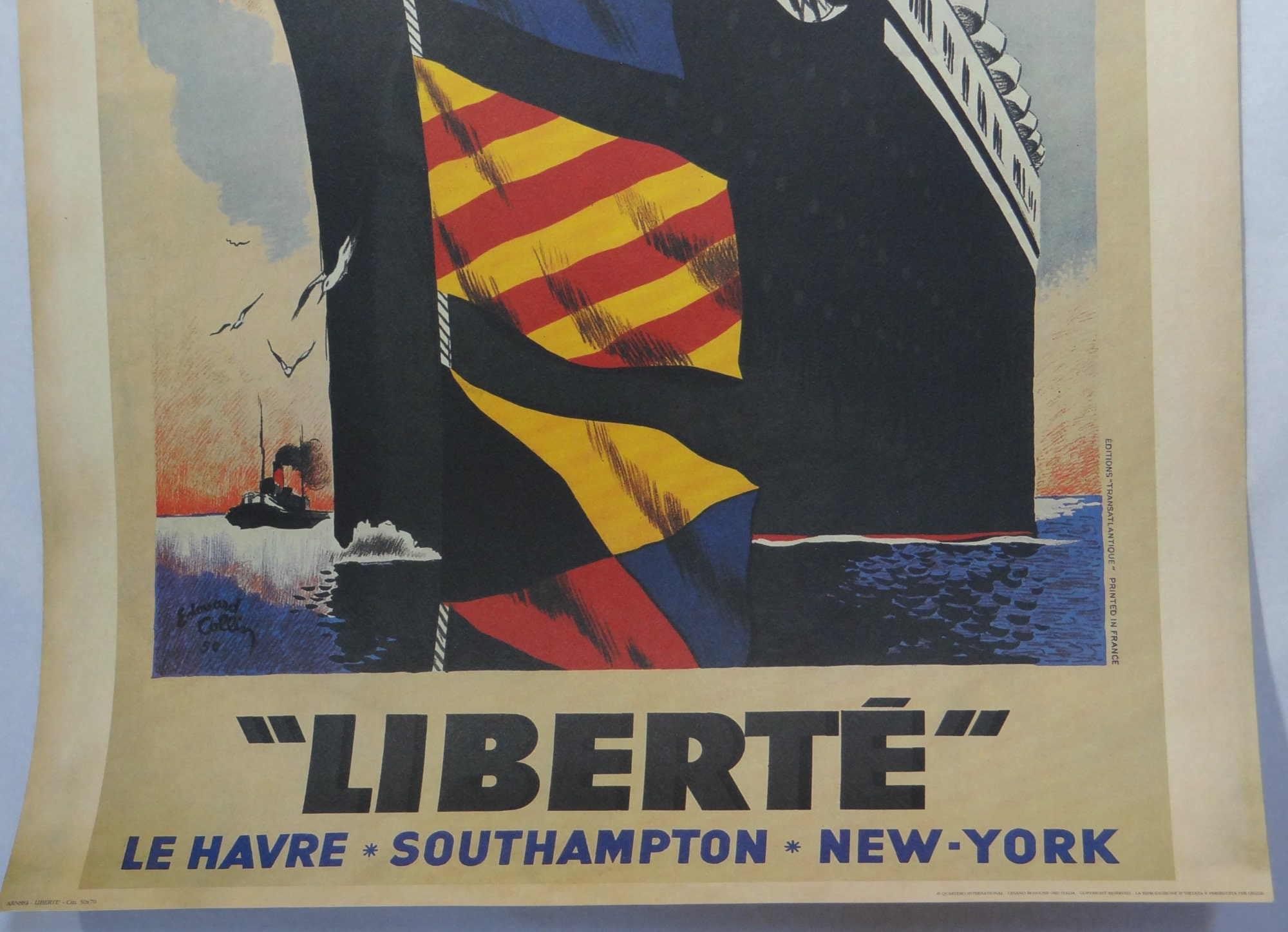 Vintage Poster of the Transatlantic Liner, SS Liberté, Poster Designer ...