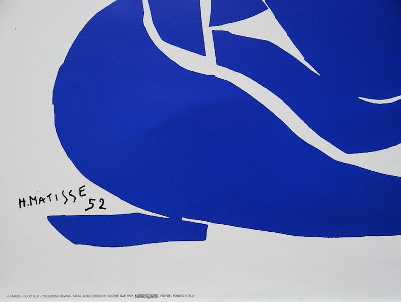Henri Matisse Blue Nude I Poster – Iconic 1952 Cut-out Vintage Art ...