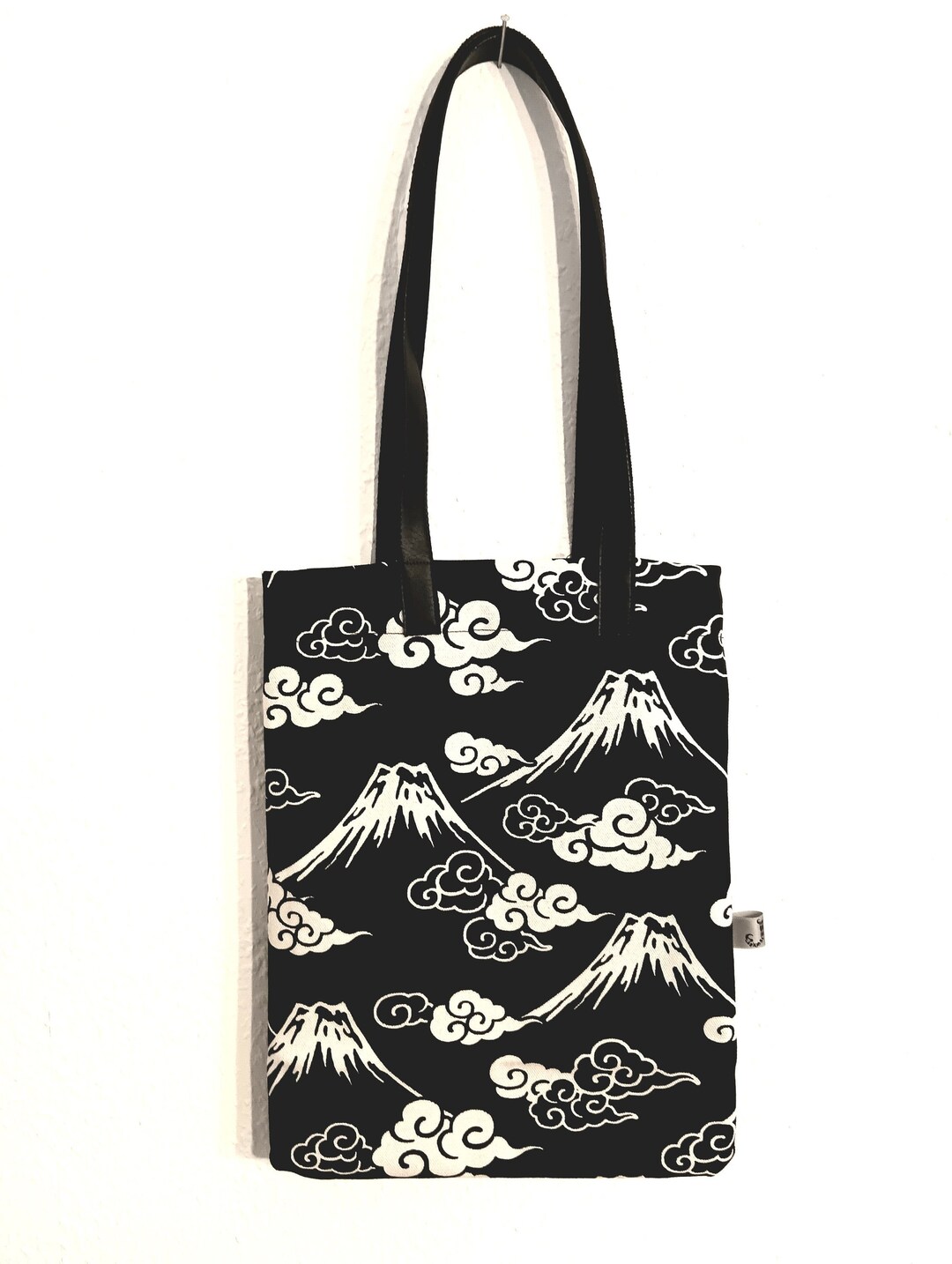 Fuji Tote Bag Japanese Fabric, Denim Tote Bag, Japanese Design - Etsy