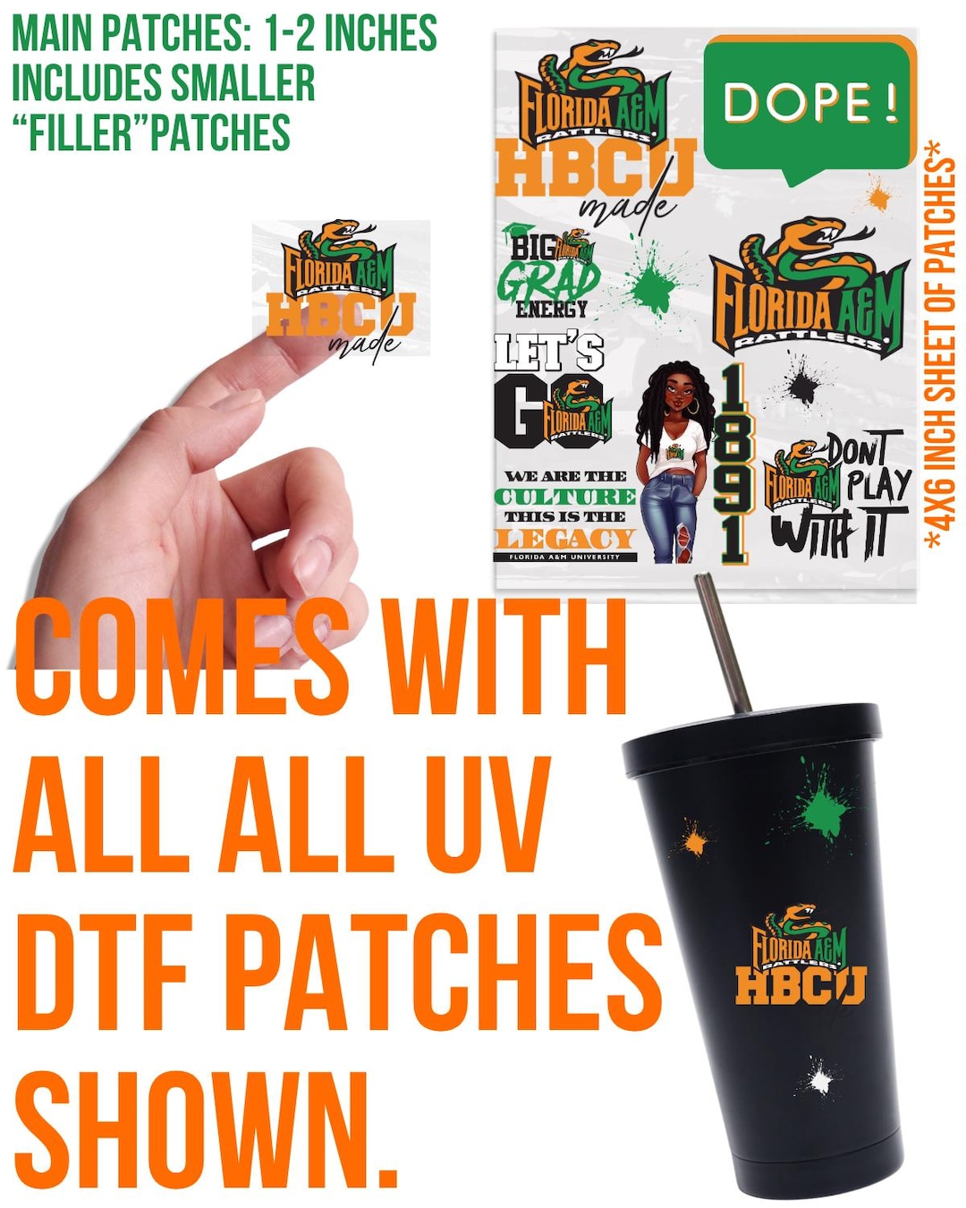 FAMU Rattler Waterproof Sticker Kit: HBCU Pride Decals - Etsy