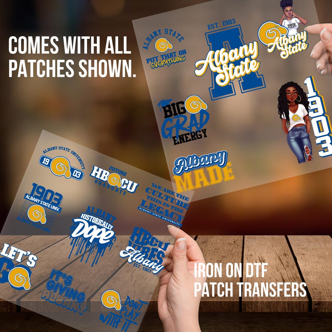 Albany State HBCU Iron on DTF Patch Kit - Etsy