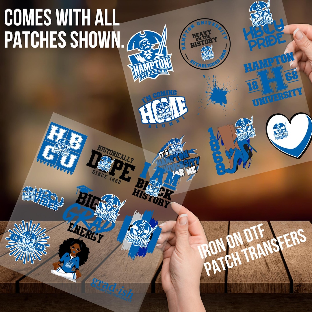 Hampton University Patches: HBCU Pride DTF Iron-on Patch Kit - Etsy