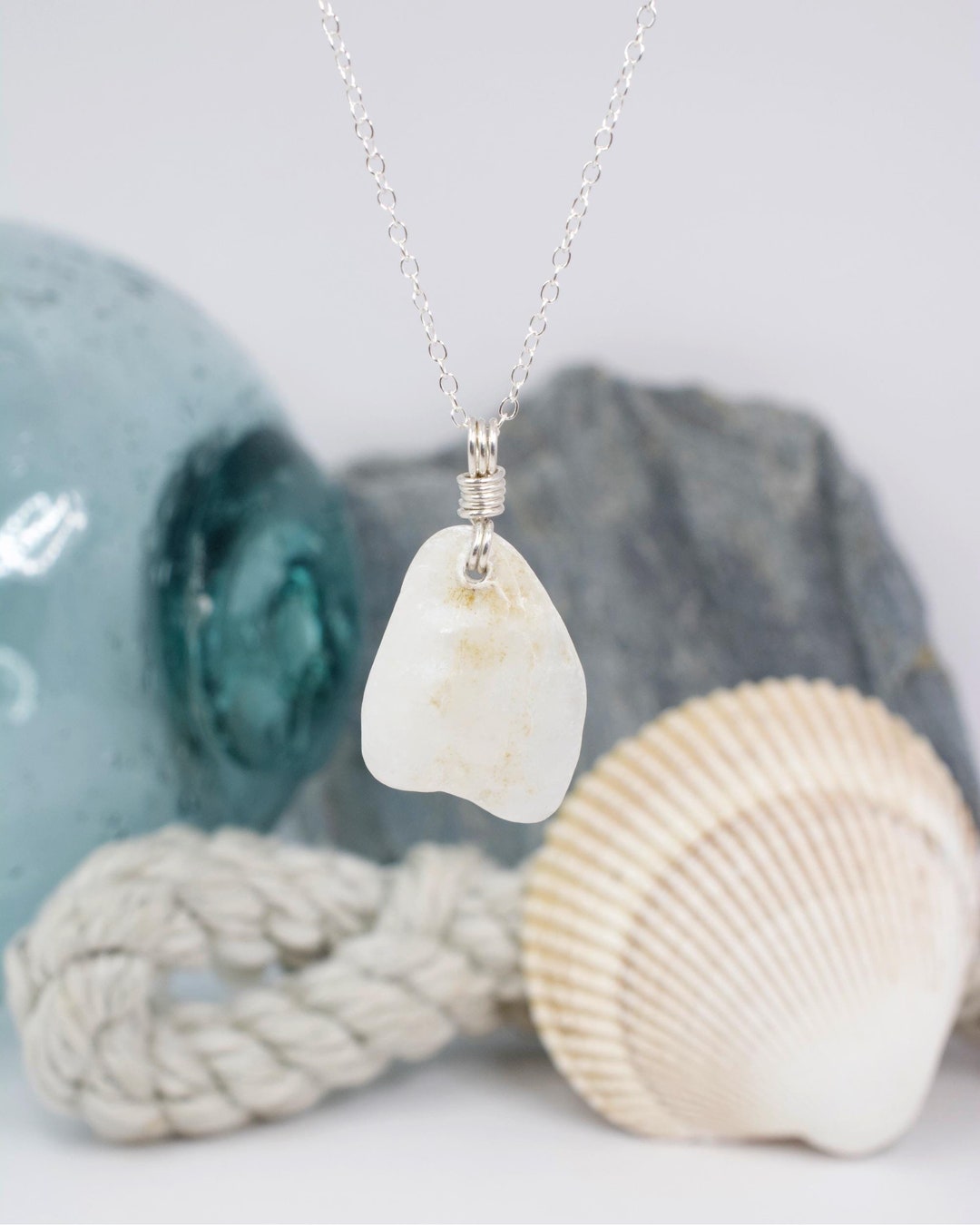 Homer Spit Alaska Iridescent Sea Shell on Dainty Sterling Necklace, Off ...