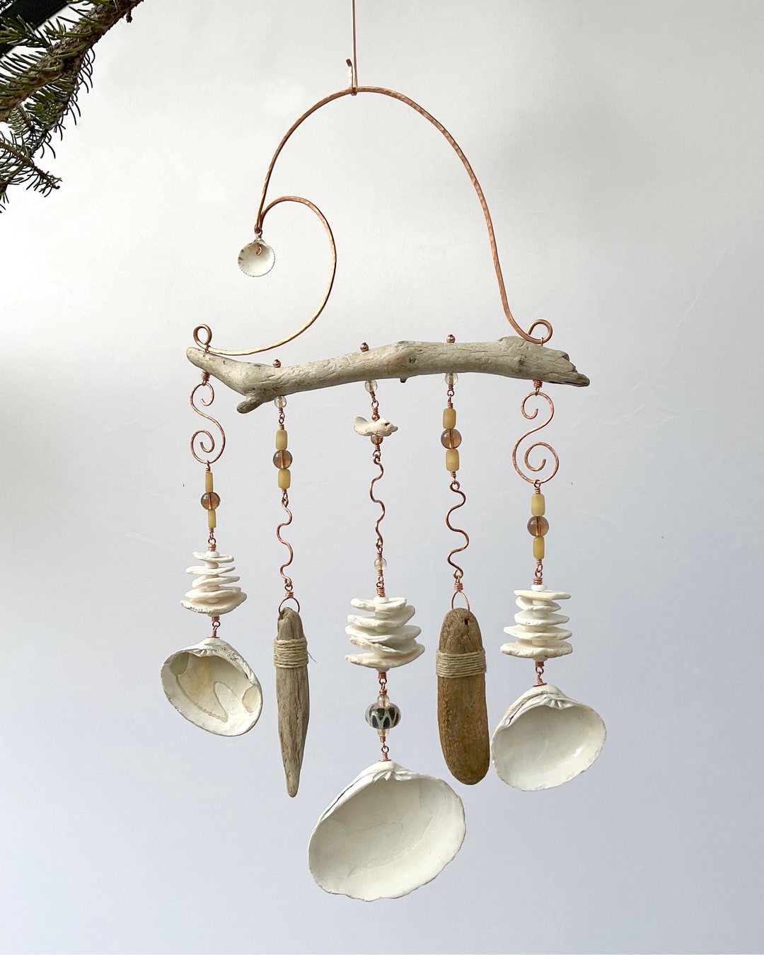 Homer Spit, Alaska Driftwood & Sea Shell Hanging Decor, Ocean Inspired ...