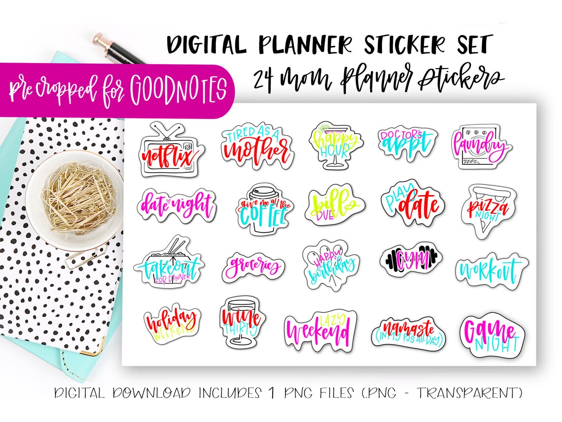 Digital Planner Pages Mom Planner Sticker Set - Etsy