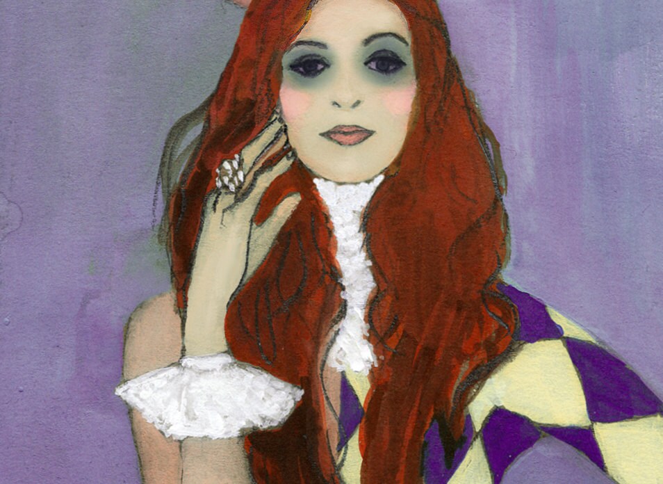 Harlequin Harlequin Painting Homage to Keane Digital | Etsy