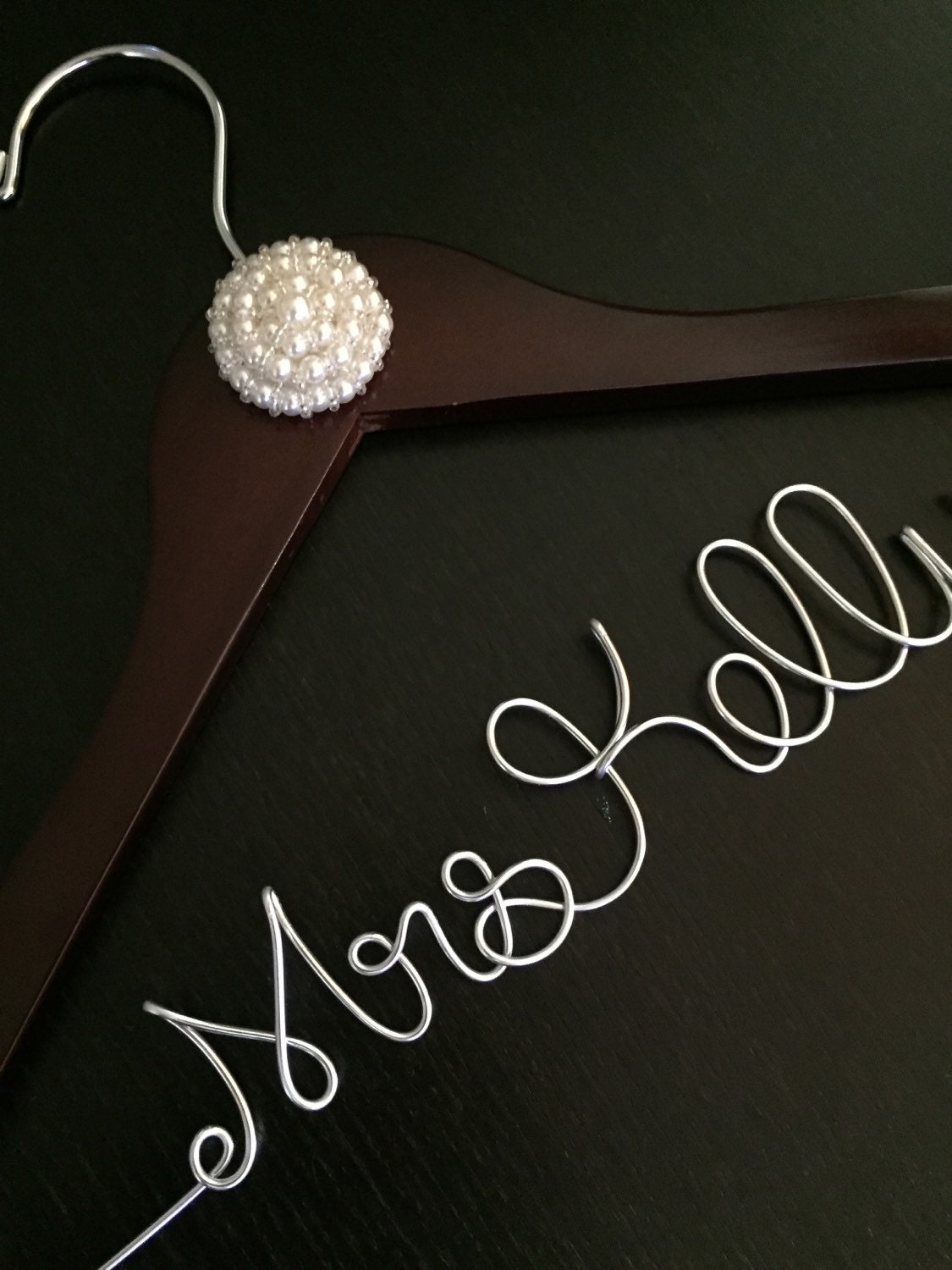 Wedding Hanger Name Hanger Bridal Hanger With Pearls - Etsy
