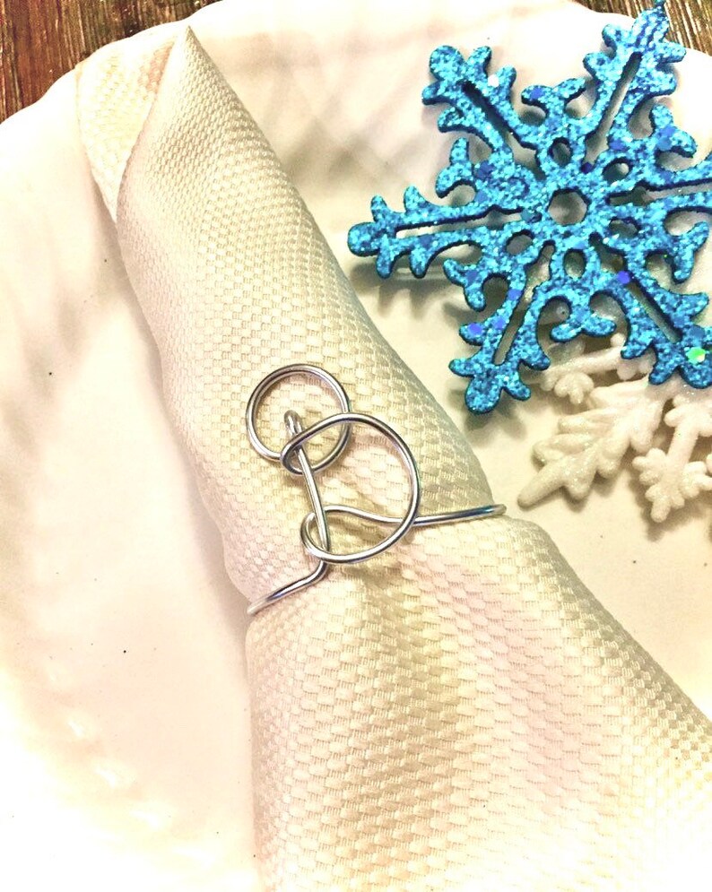 Holiday Napkin Rings Personalized Napkin Rings Initial | Etsy