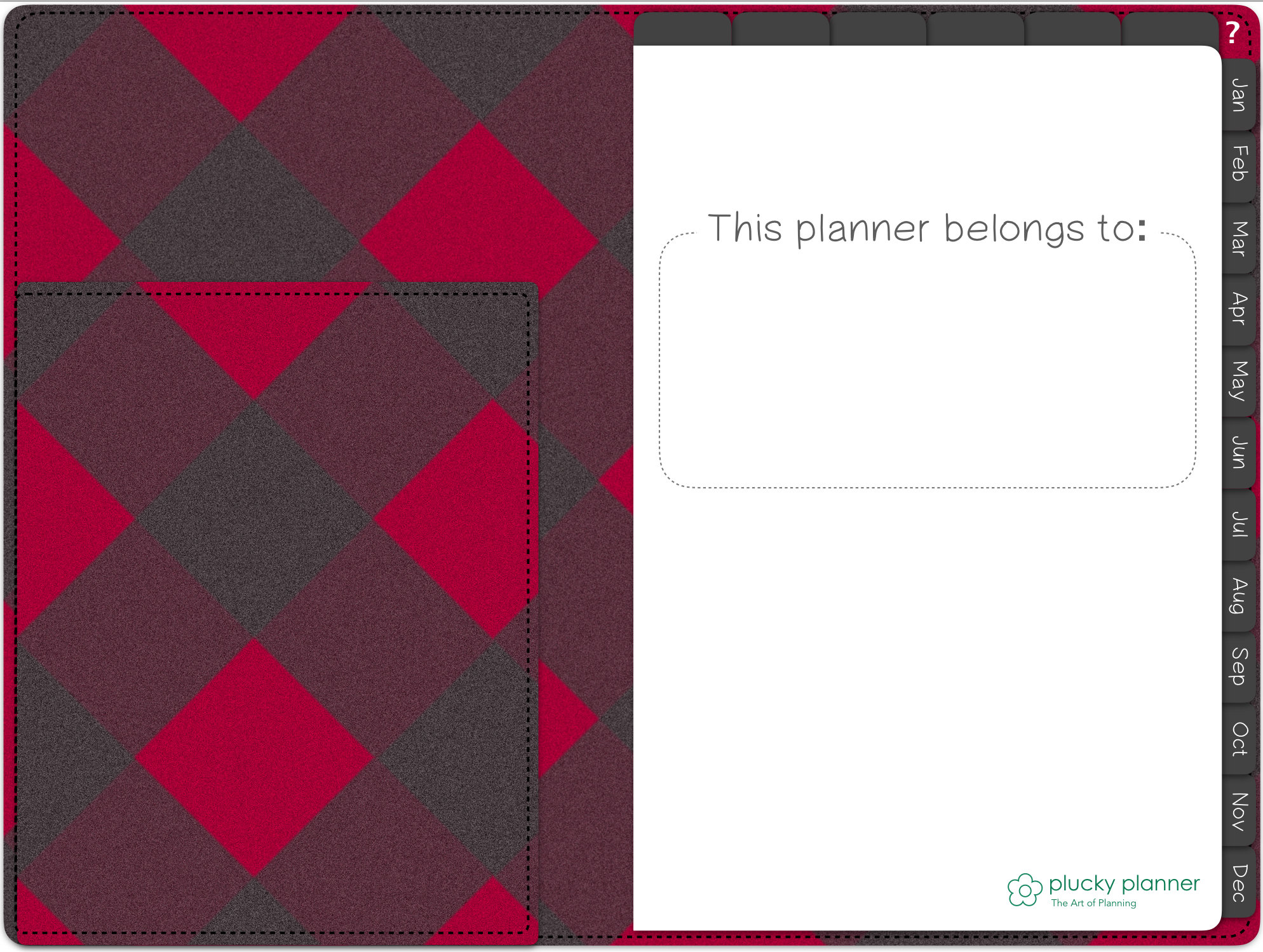 Digital Planner Undated Sunday Start Buffalo Plaid Angled - Etsy