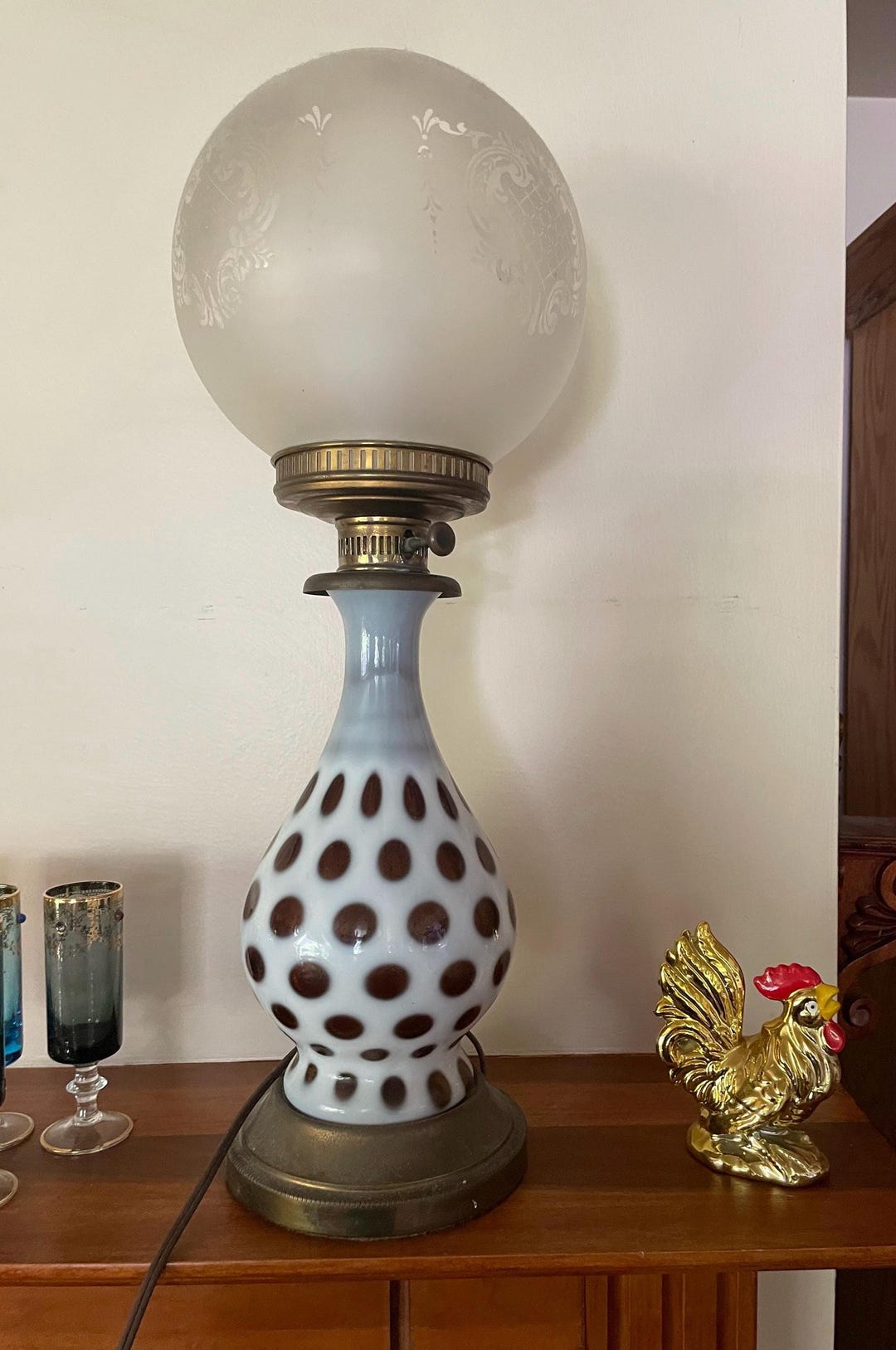 Fenton Antique Coin Dot Lamp - Etsy