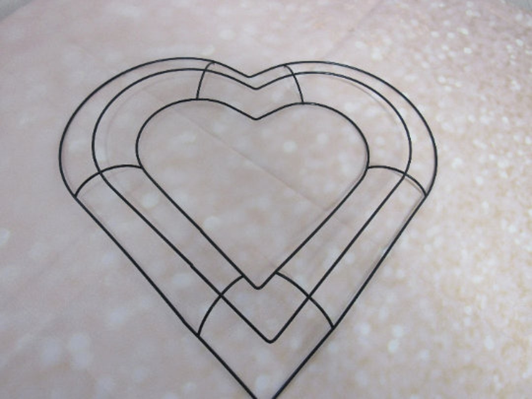 Heart Shape Wire Wreath - Great for Craft Projects (12" Wide) -**read ...